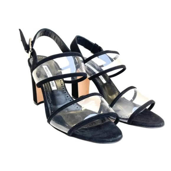 Manolo Blahnik | Shoes | Manolo Blahnik Pvc Sandals Sz 375 | Poshmark